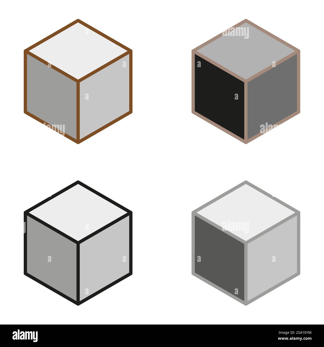 Isometric Cube Shapes Geometric Block Icons Minimalistic 3d Forms Vector Illustration Stock