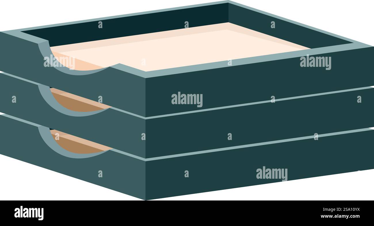 Document paper tray icon cartoon vector. Stand desktop. Stack basket ...