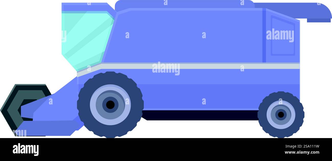 Combine harvester machine icon cartoon vector. Farm vehicle. Heavy ...