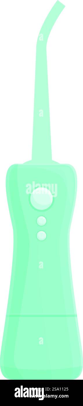 Green teeth irrigator icon cartoon vector. Tech cleaner. Care residence ...