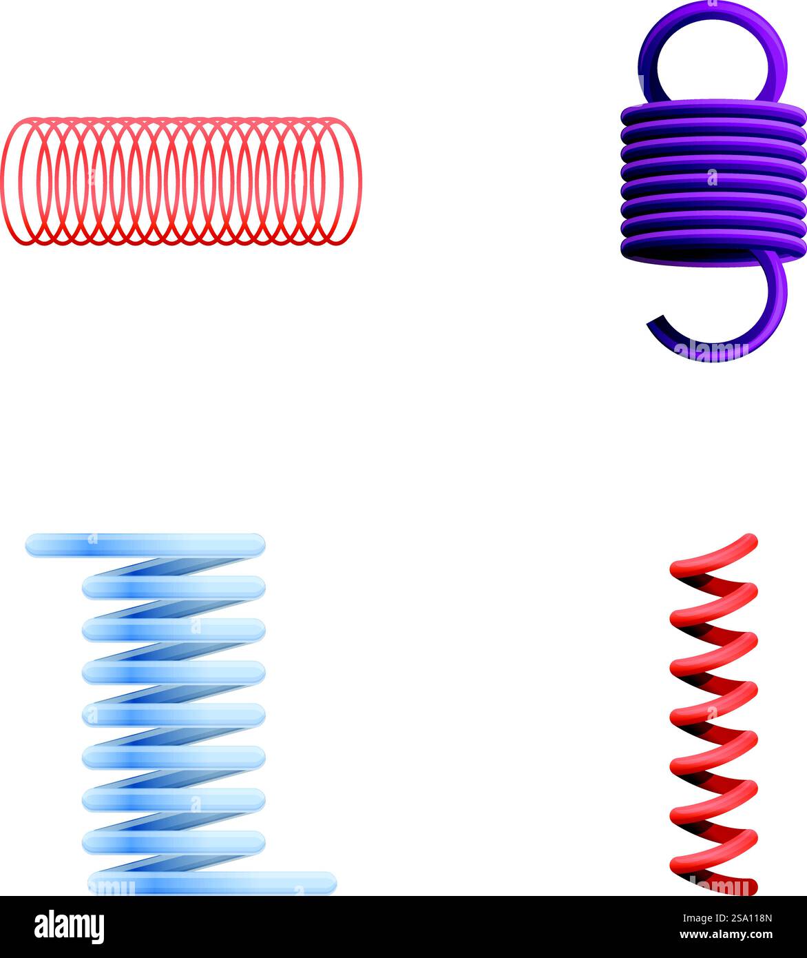 Plastic spring icons set cartoon vector. Repair work. Detail, spare ...