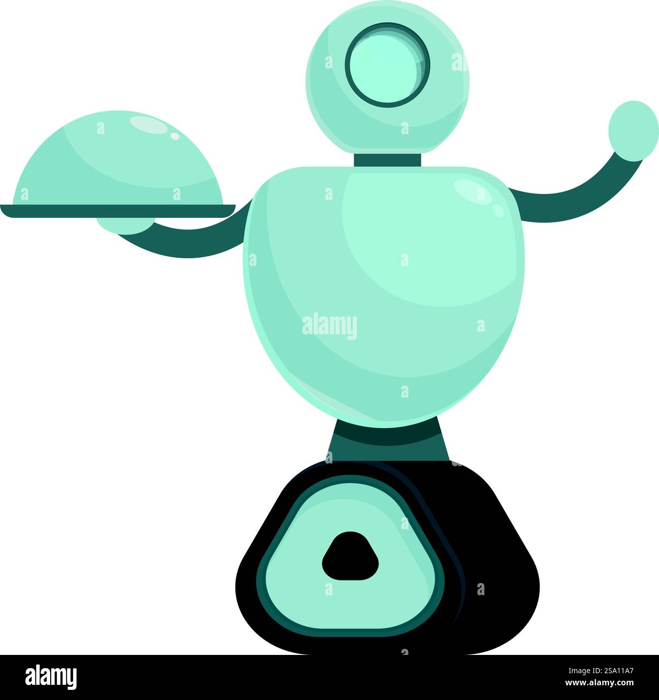 Mobile robot waiter icon cartoon vector. Delivery tech. Futuristic home ...