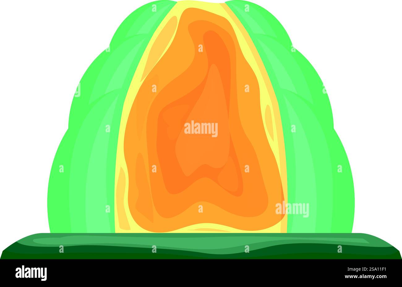 Green rock portal gate icon cartoon vector. Vortex time. Wizard ...