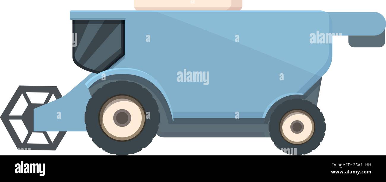 Combine harvester vehicle icon cartoon vector. Machine heavy. Rural ...
