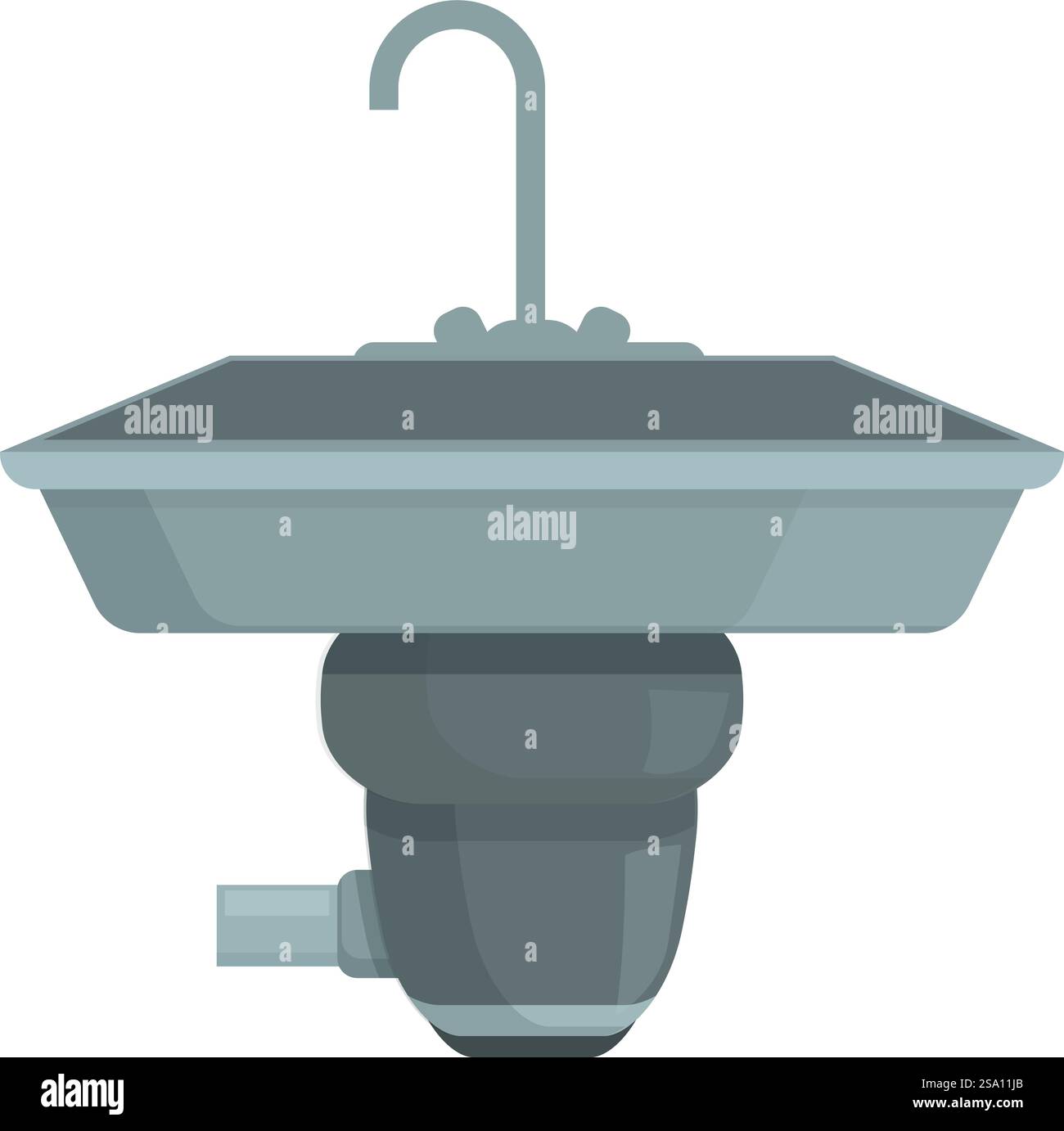 Ceramic sink icon cartoon vector. Wash pipe basin. Bottle separation ...