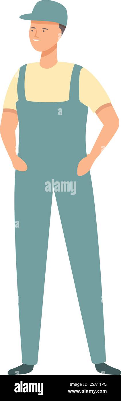 Painter worker teen icon cartoon vector. Service uniform customer ...