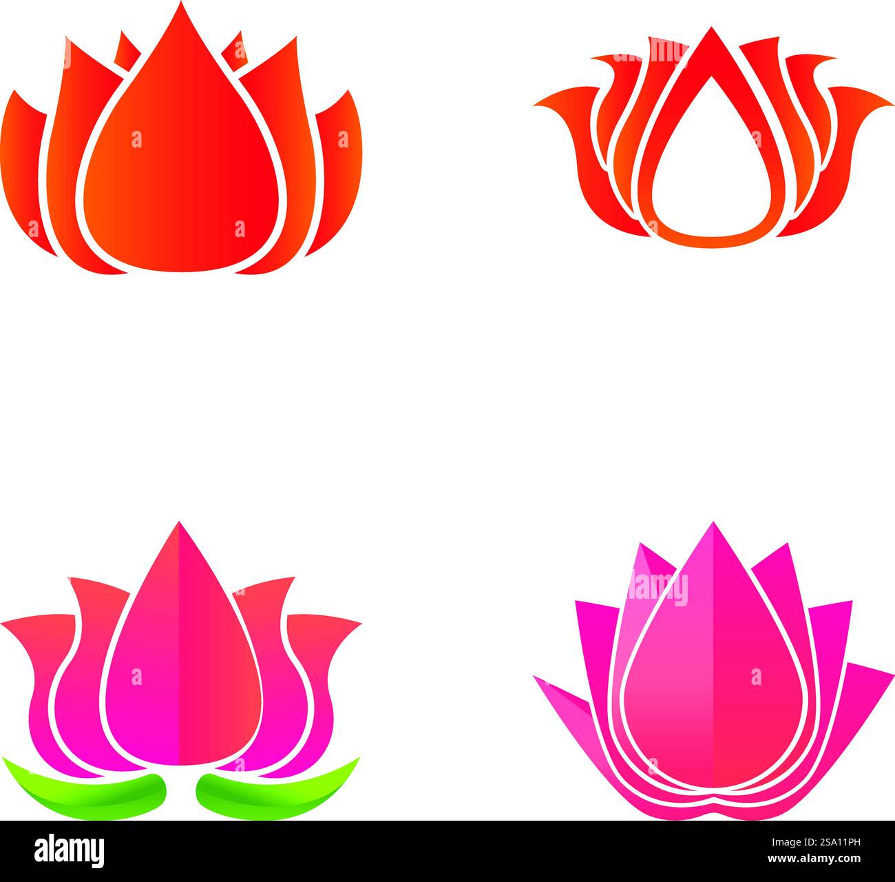 Red tulip icons set cartoon vector. Spring flower. Nature, flora, plant ...