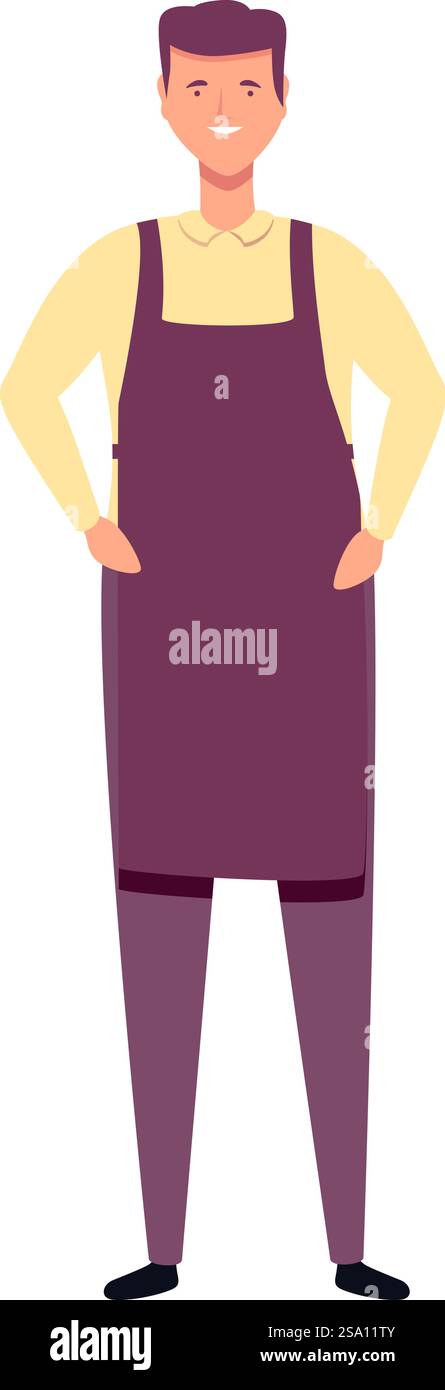 Teenage service uniform icon cartoon vector. Teen first job. Work ...
