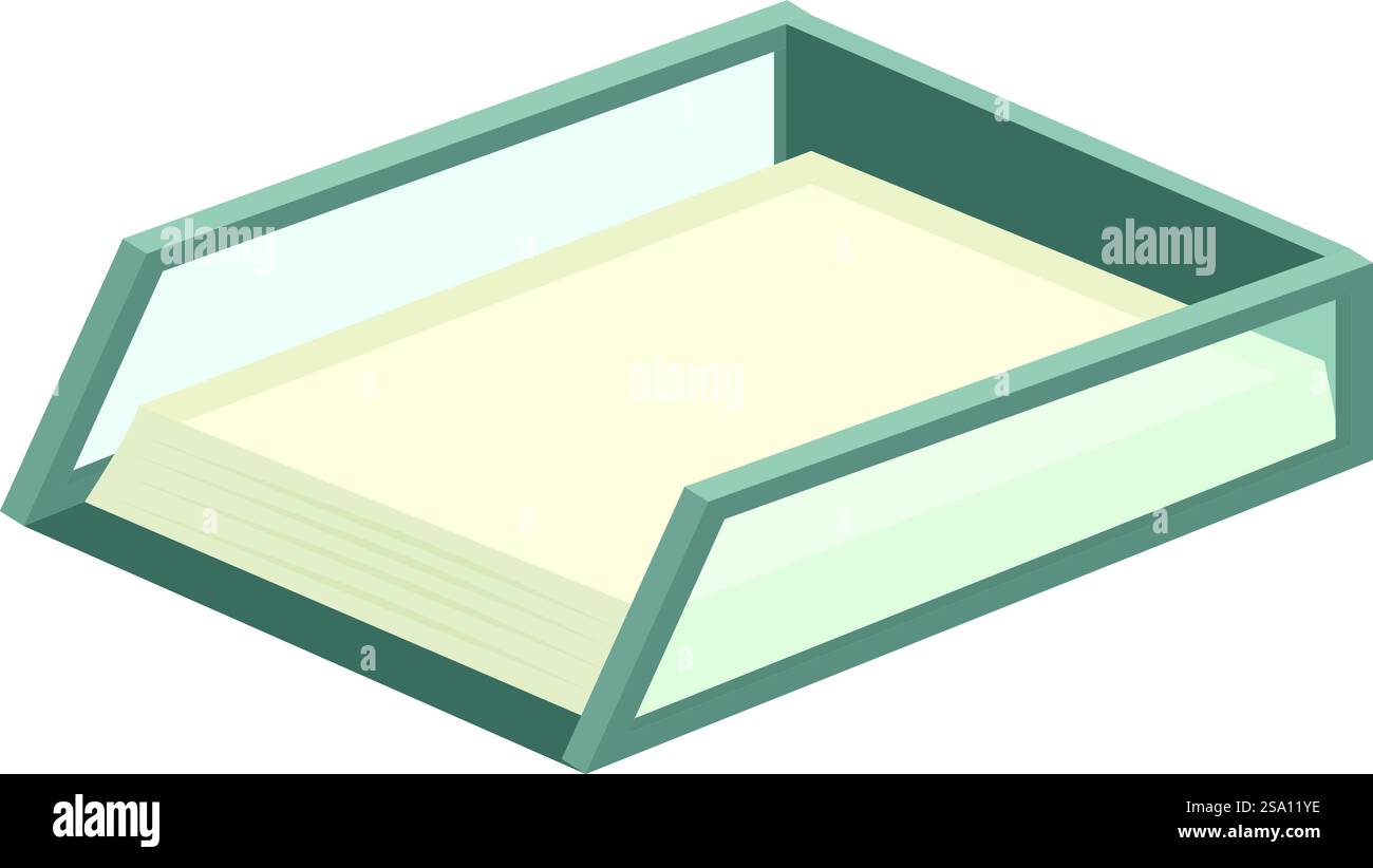 Box paper tray icon cartoon vector. Case empty. File equipment stack ...