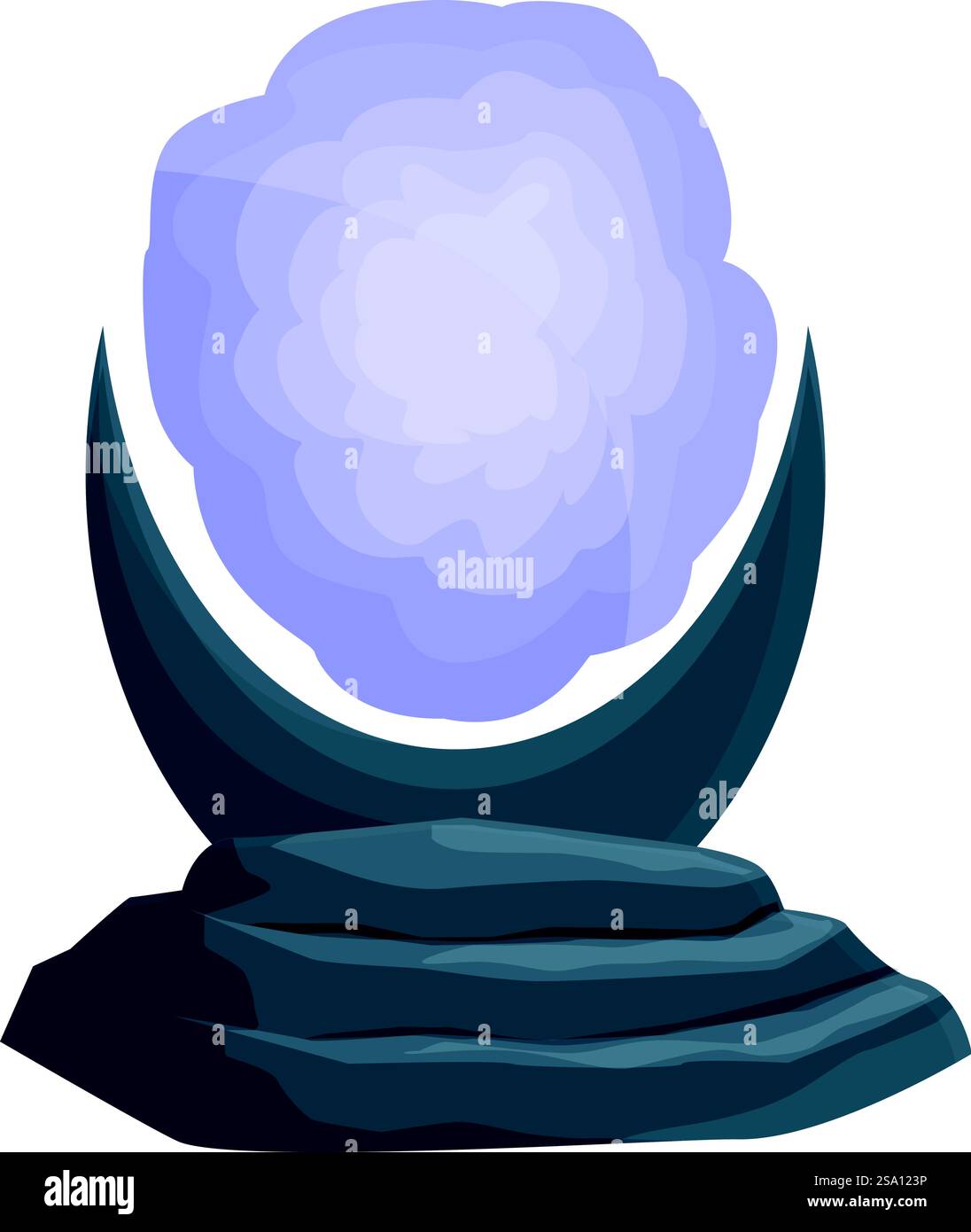 Podium magic portal icon cartoon vector. Medieval platform. Gate cave ...