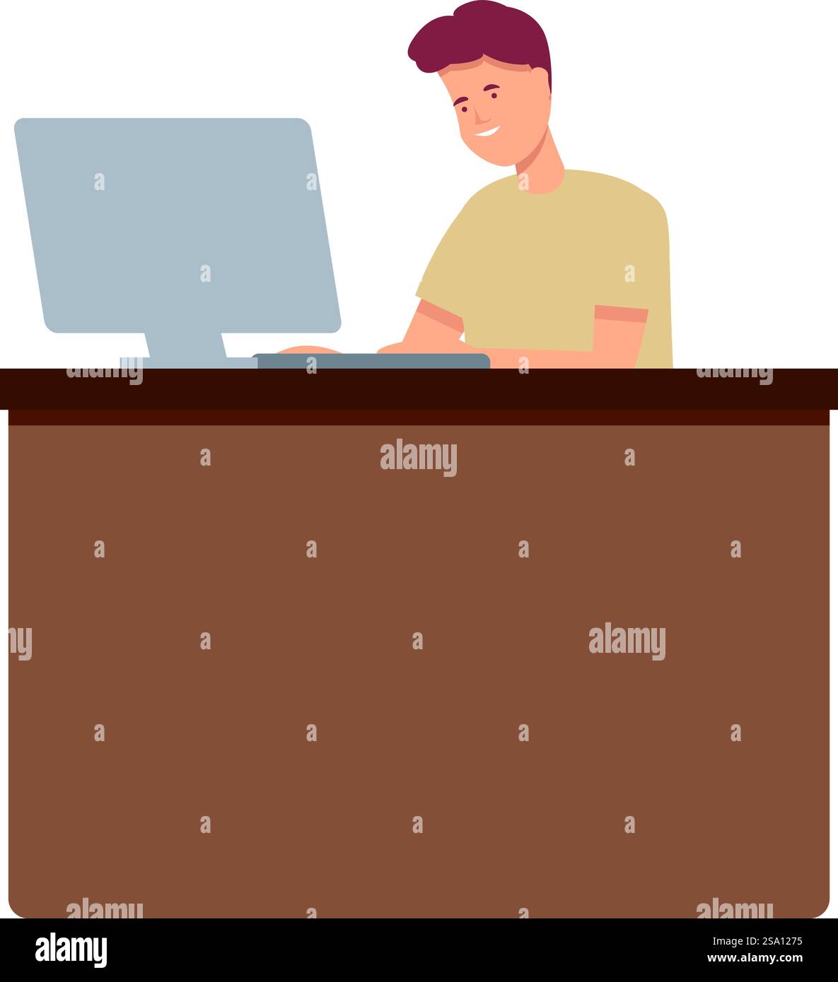 Computer seller icon cartoon vector. Teenager first job. Service ...