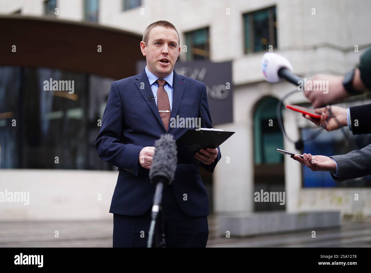 Metropolitan Police Detective Superintendent Lewis Basford speaking to ...