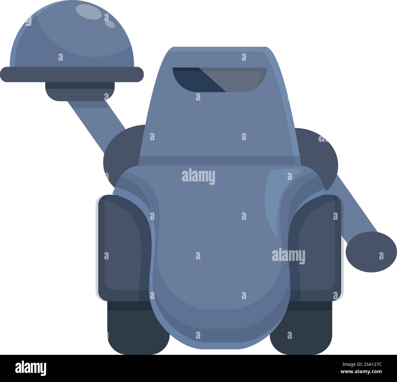 House robot waiter icon cartoon vector. Future plate. Ai chef online ...