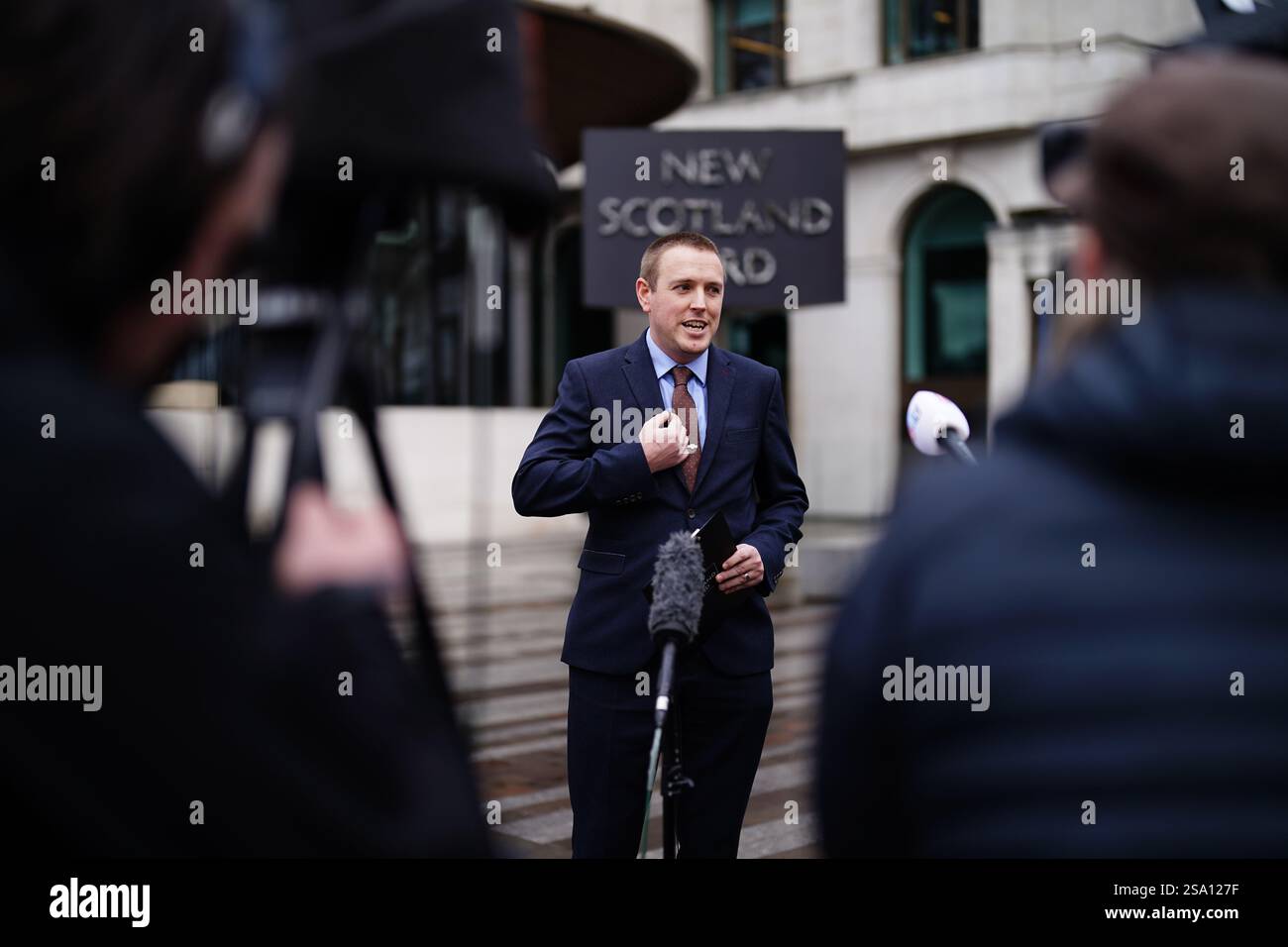 Metropolitan Police Detective Superintendent Lewis Basford speaking to ...
