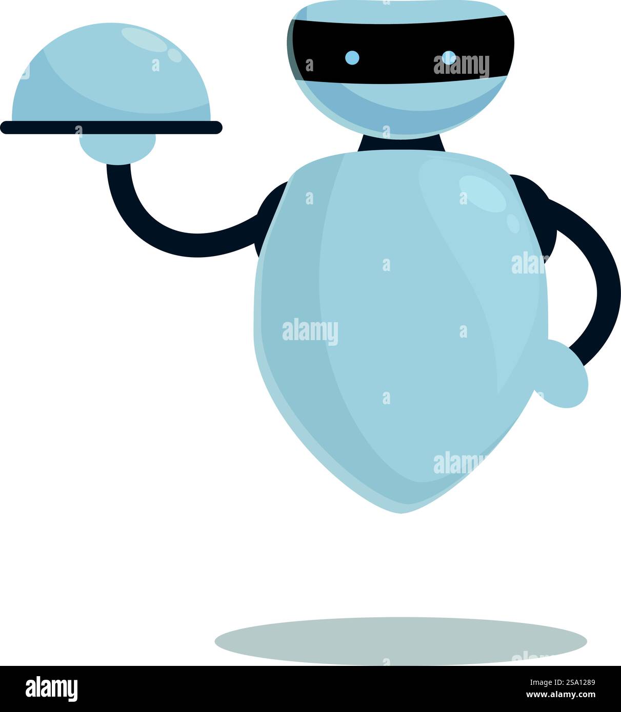 Flying robot waiter icon cartoon vector. Digital smart. Home chef ai ...
