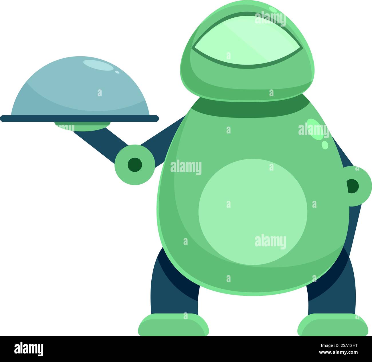 Green robot waiter icon cartoon vector. Digital office. Android mobile ...