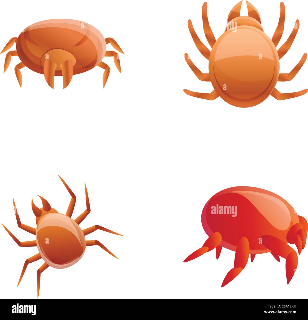 Dust mite icons set cartoon vector. Common dust mite. Blood sucking ...