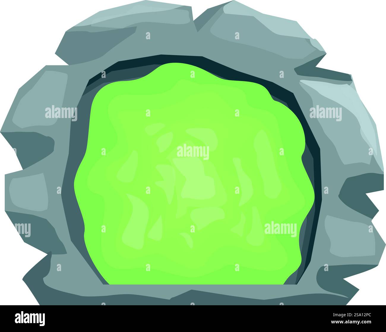 Futuristic green portal icon cartoon vector. Fantasy neon. Magic game ...