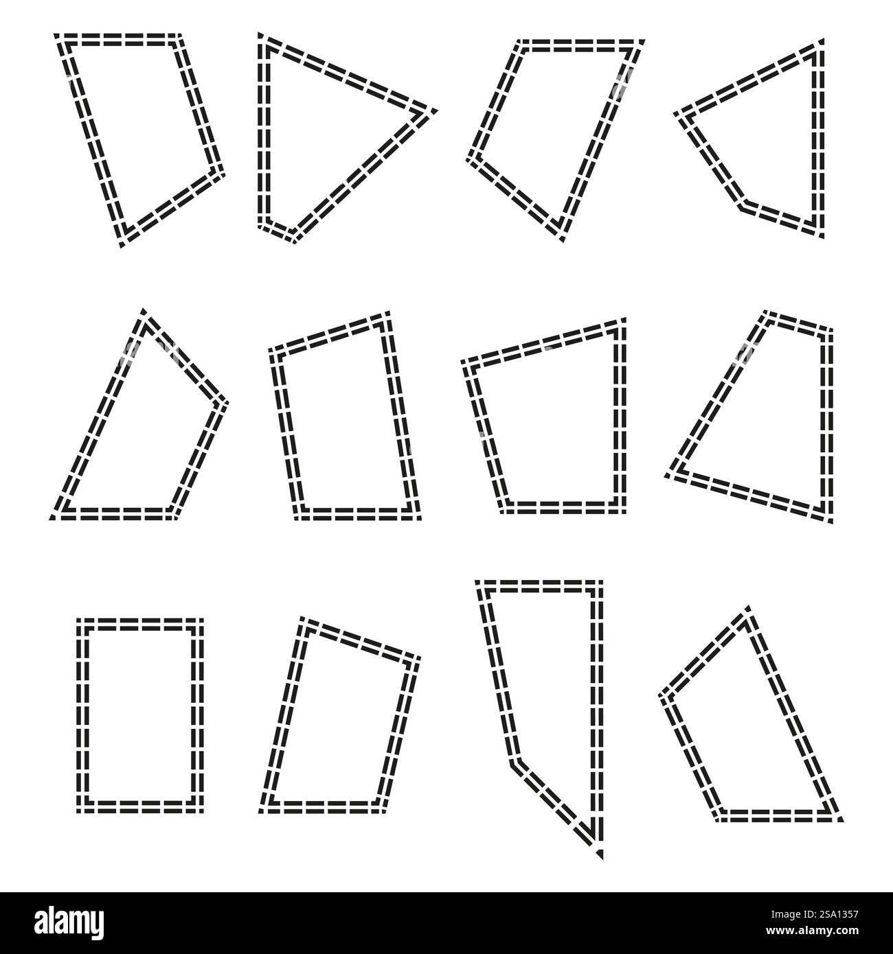 Geometric frame illustration. Abstract square layout. Black white ...