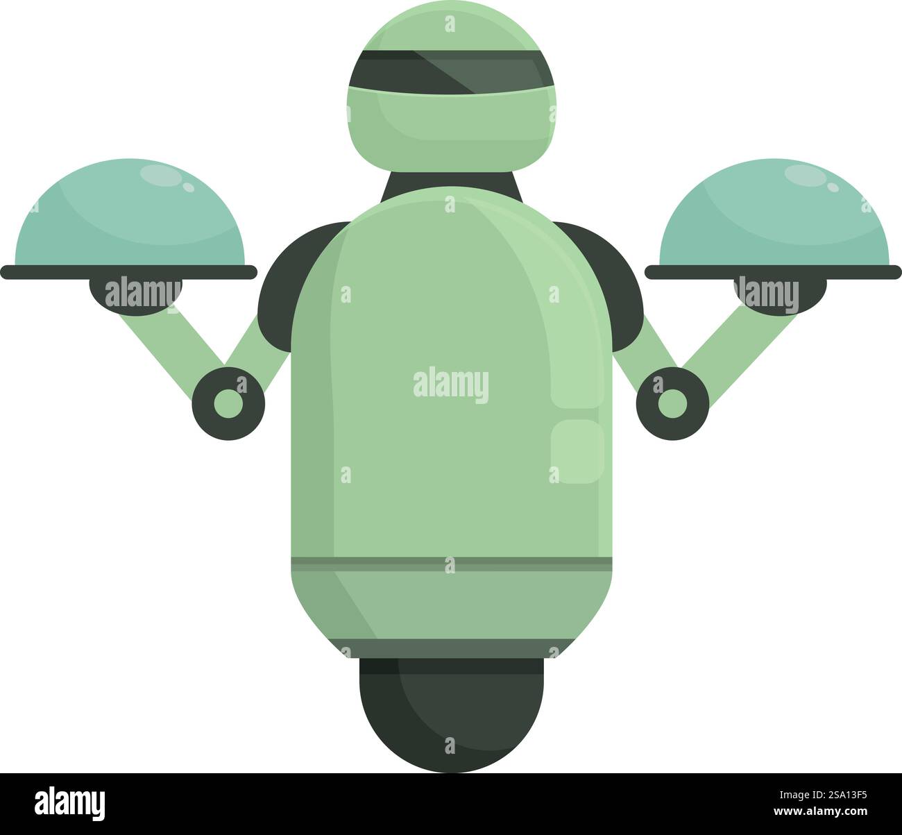 Android robot waiter icon cartoon vector. Digital office. Mobile ...