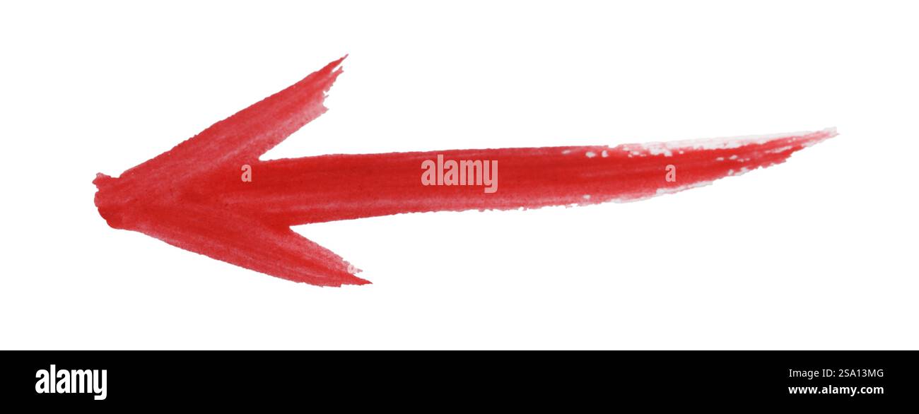 One red drawn arrow isolated on white Stock Photo - Alamy