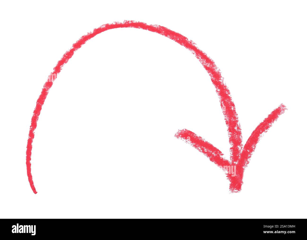 One red drawn arrow isolated on white Stock Photo - Alamy