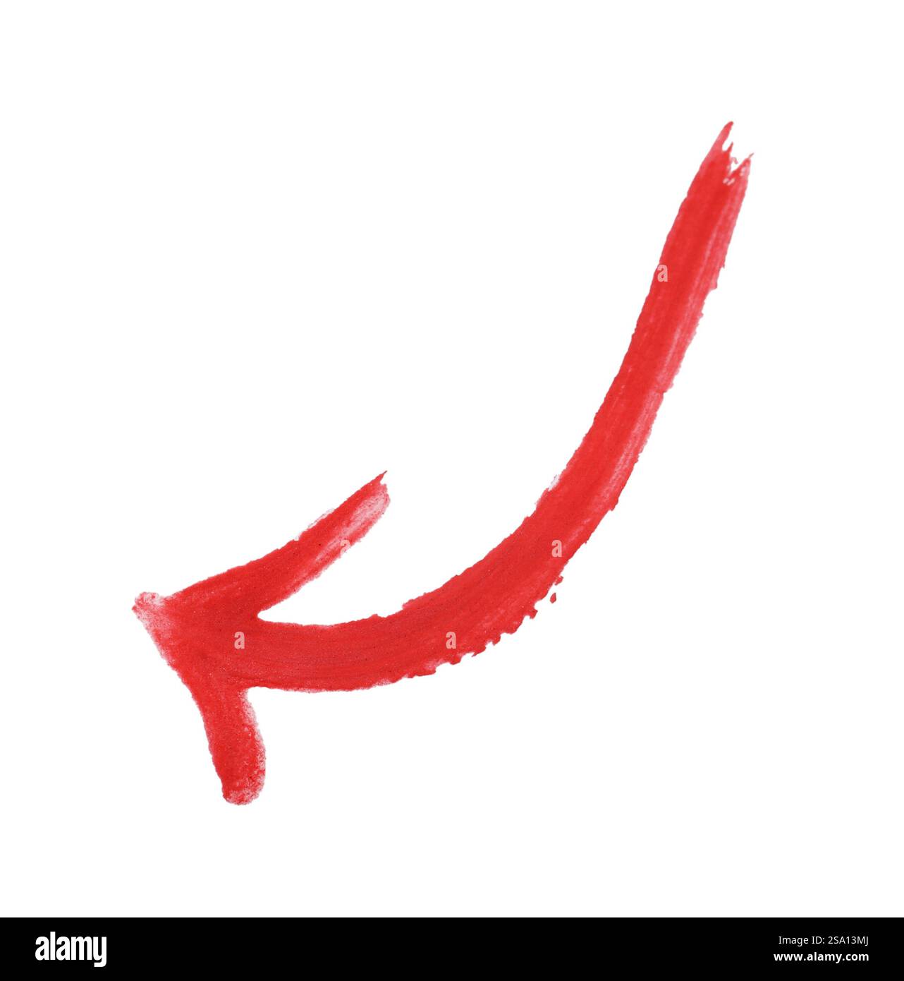One red drawn arrow isolated on white Stock Photo - Alamy
