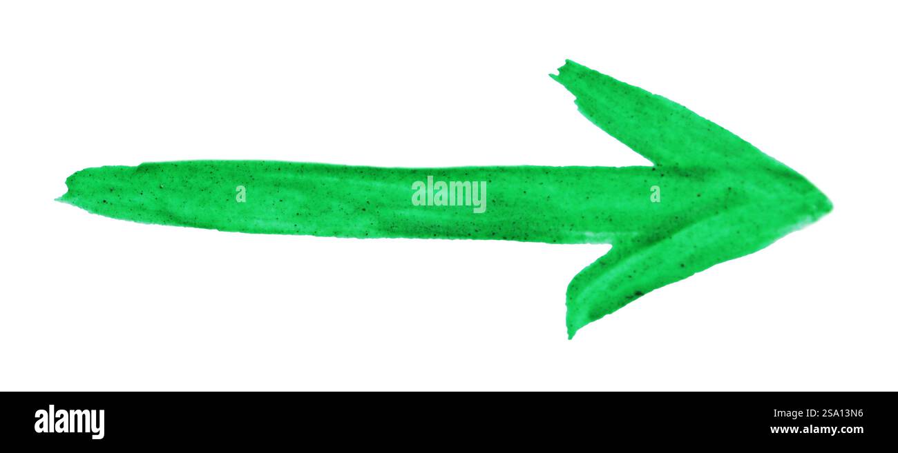 Green watercolor arrow on Cut Out Stock Images & Pictures - Alamy