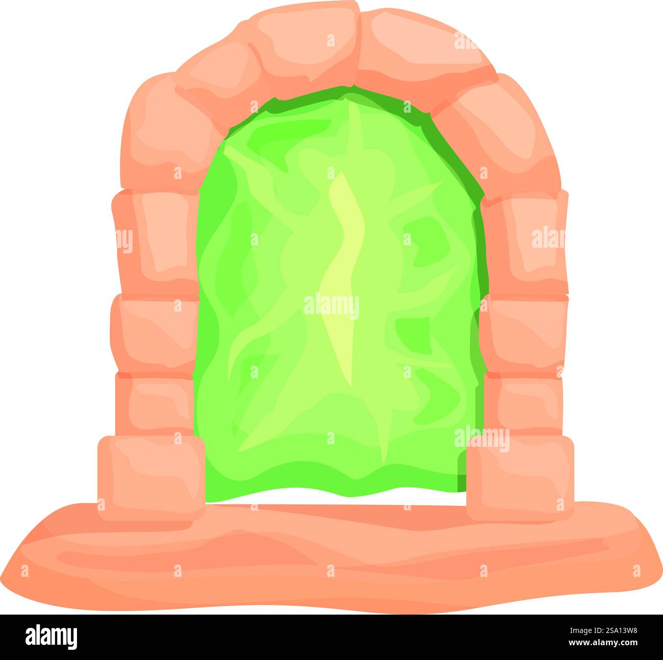 Green glow energy portal icon cartoon vector. Cyber laser. Future stand ...