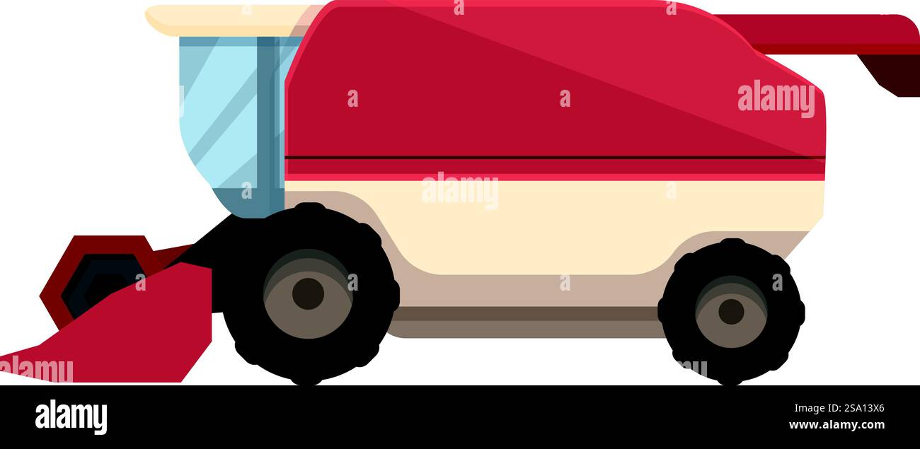 Rural combine harvester icon cartoon vector. Farm vehicle. Heavy ...