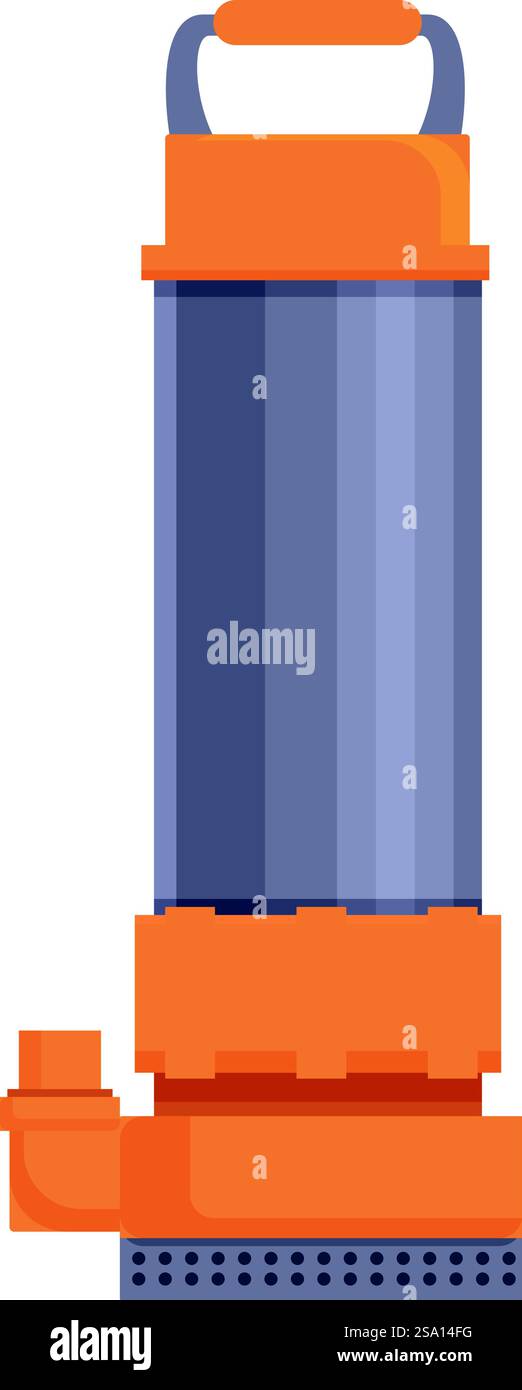 Long pipe submersible pump icon cartoon vector. Aquatic liquid. Pipe ...