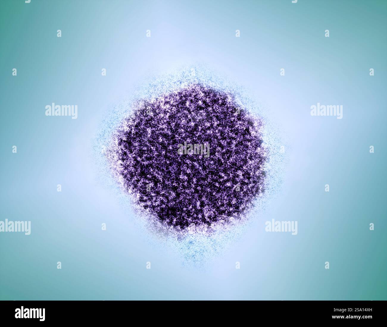 Colorized transmission electron micrograph of a hepatitis C virion ...