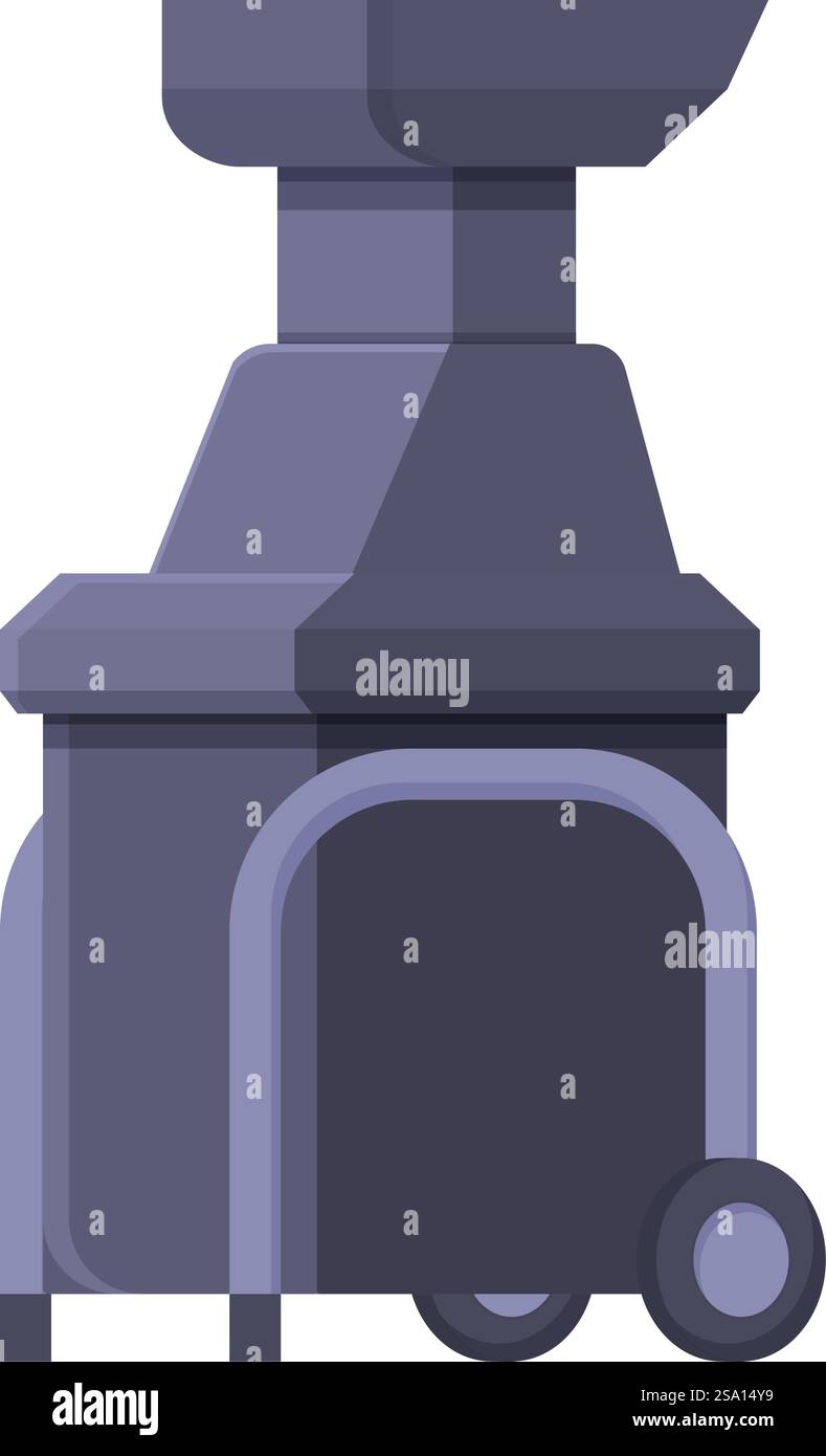 Metal shredder icon cartoon vector. Forest robot tool. Tree work. Metal ...