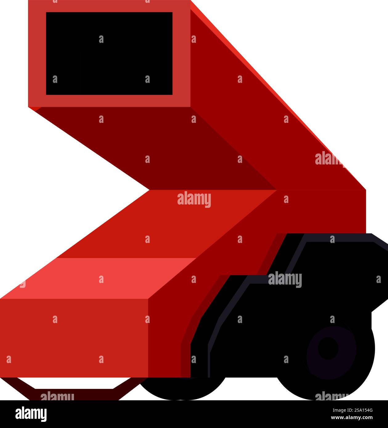 Red garden shredder icon cartoon vector. Chipper tool. Pump foliage ...