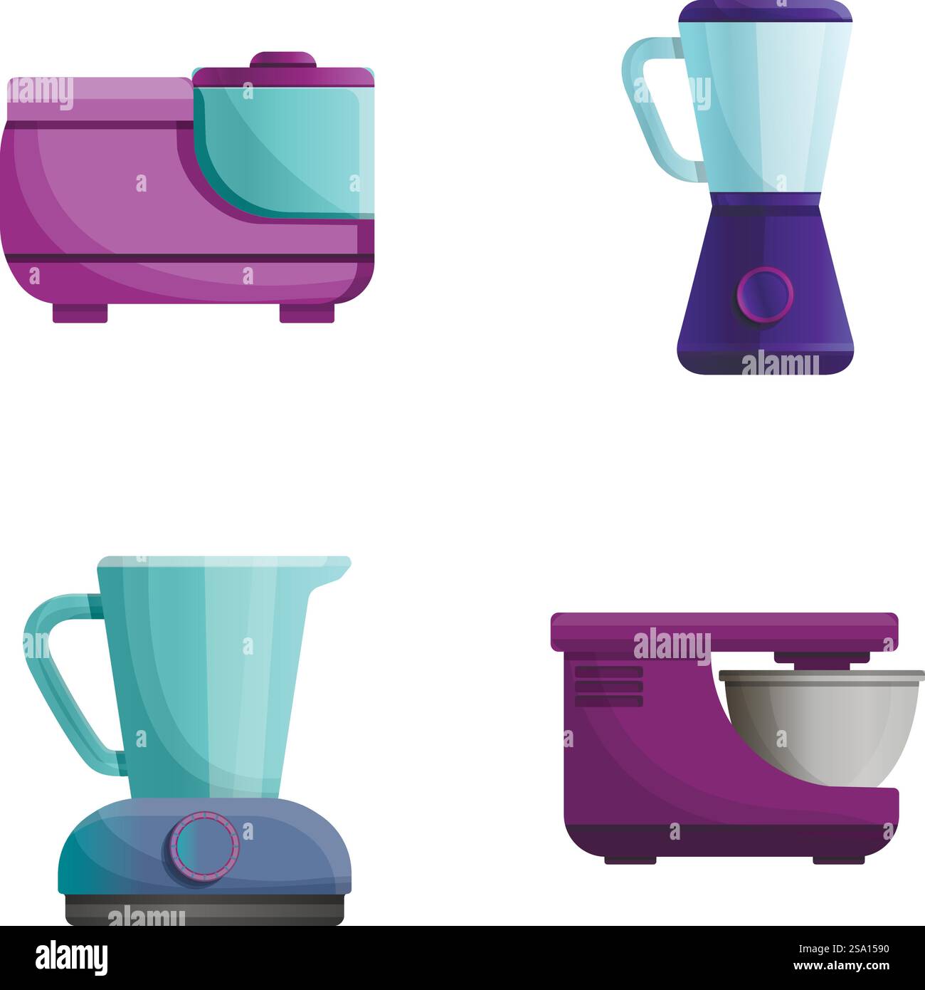 Kitchen equipment icons set cartoon vector. Kitchen appliance. Modern ...