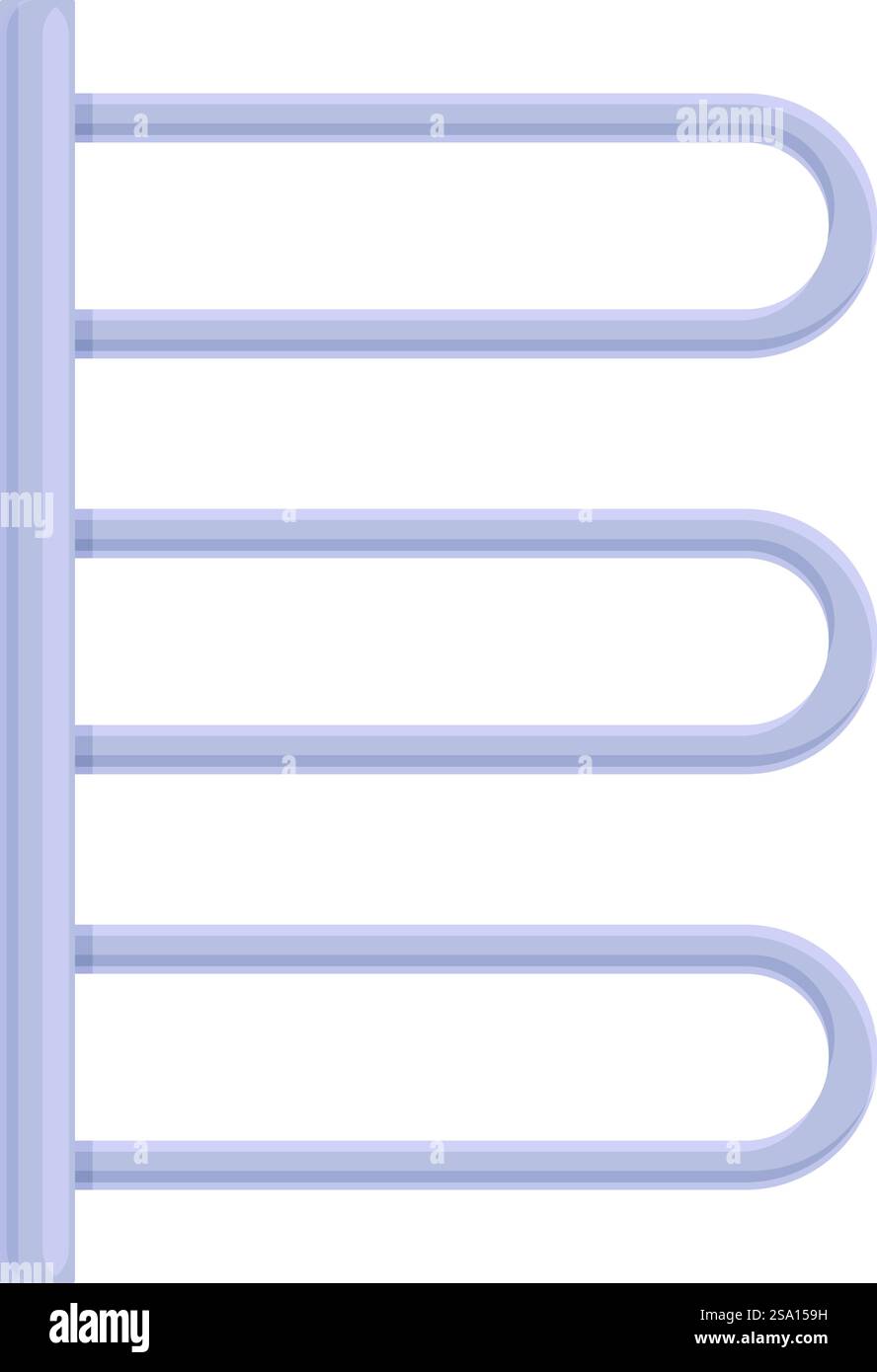Coil heater interior icon cartoon vector. Bathroom interior. Rail steel ...