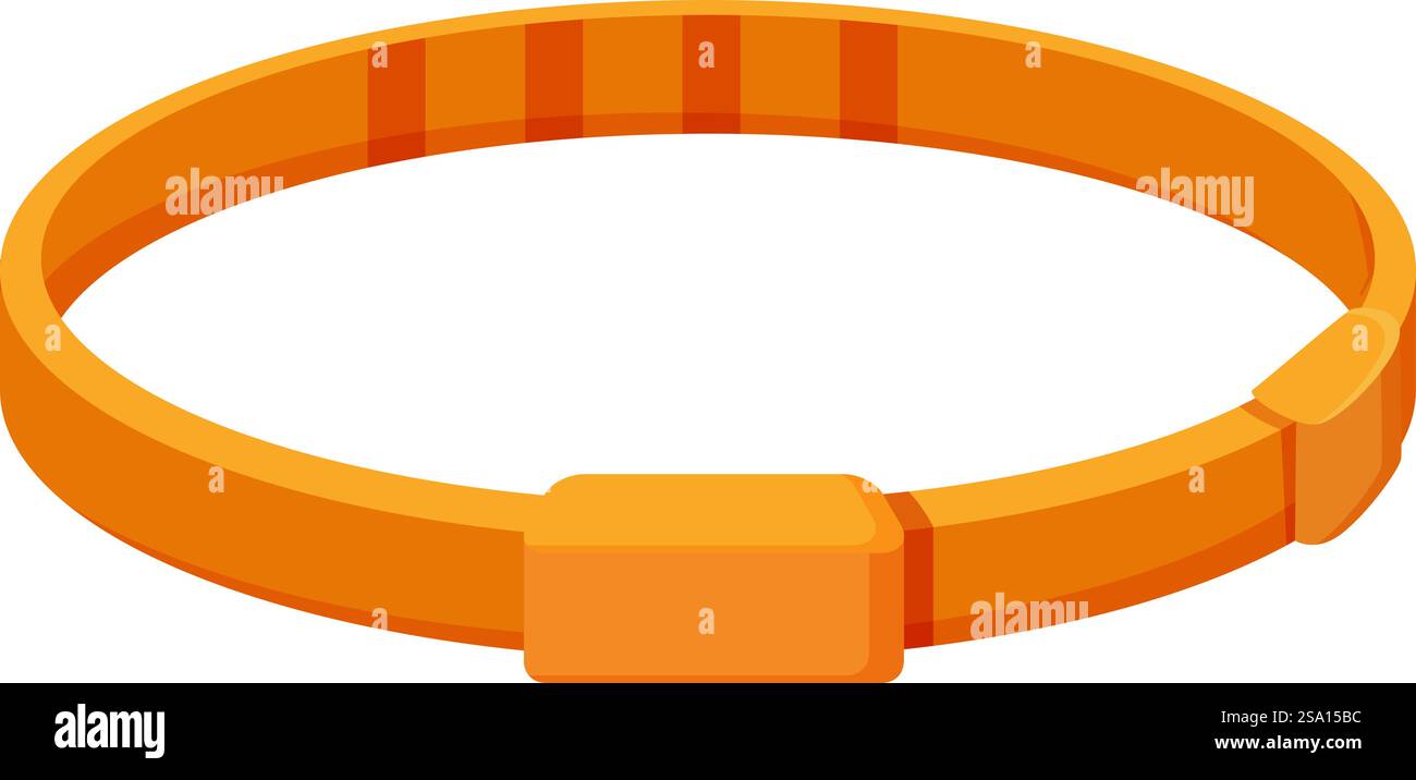 Orange flea collar icon cartoon vector. Tail health. Medical stuff ...