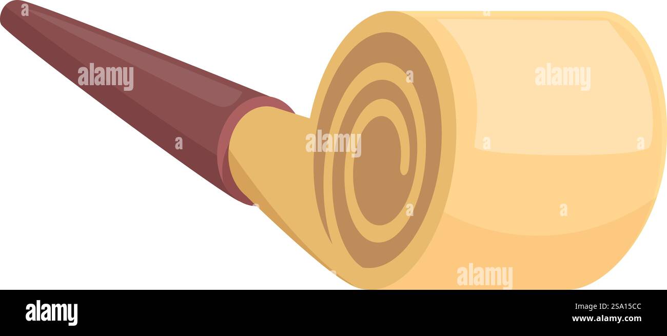 Cheers festive roll icon cartoon vector. Festive festoon. Cone blowing ...