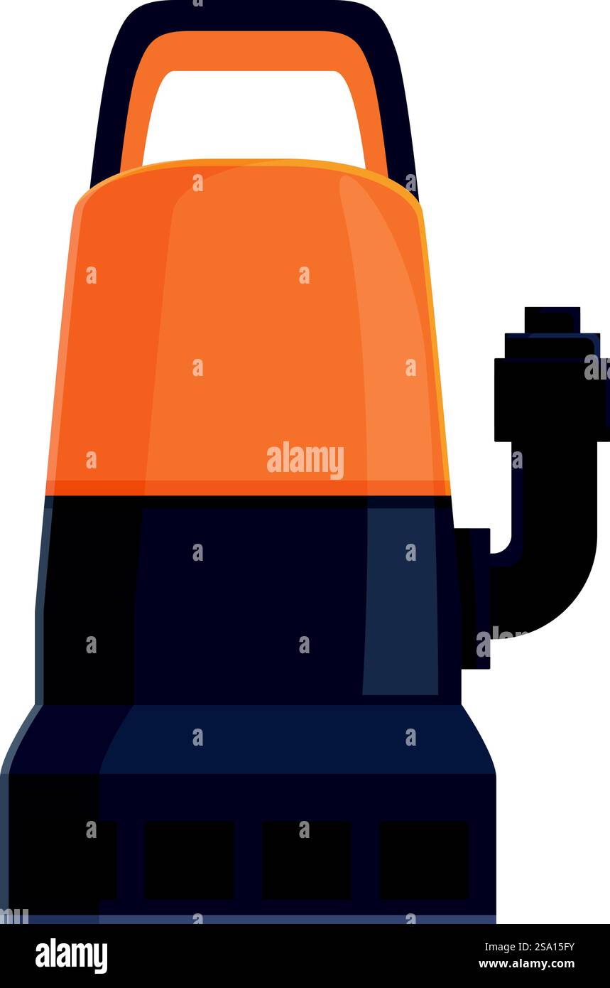 Watering submersible pump icon cartoon vector. Aquatic equipment. Water ...