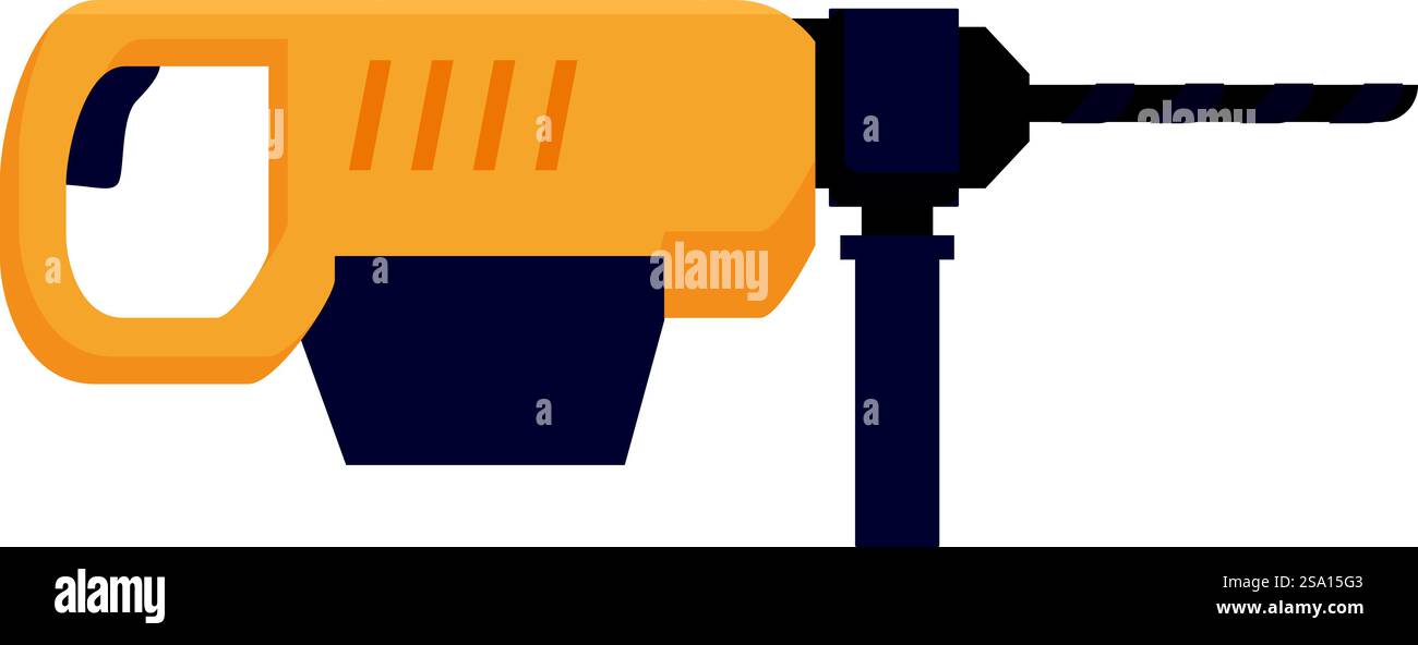 Electric hammer icon cartoon vector. Steel tool. Home repair work ...