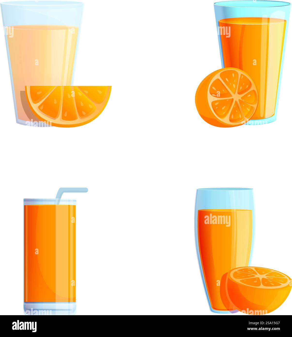 Organic juice icons set cartoon vector. Tropical fruit drink. Healthy ...