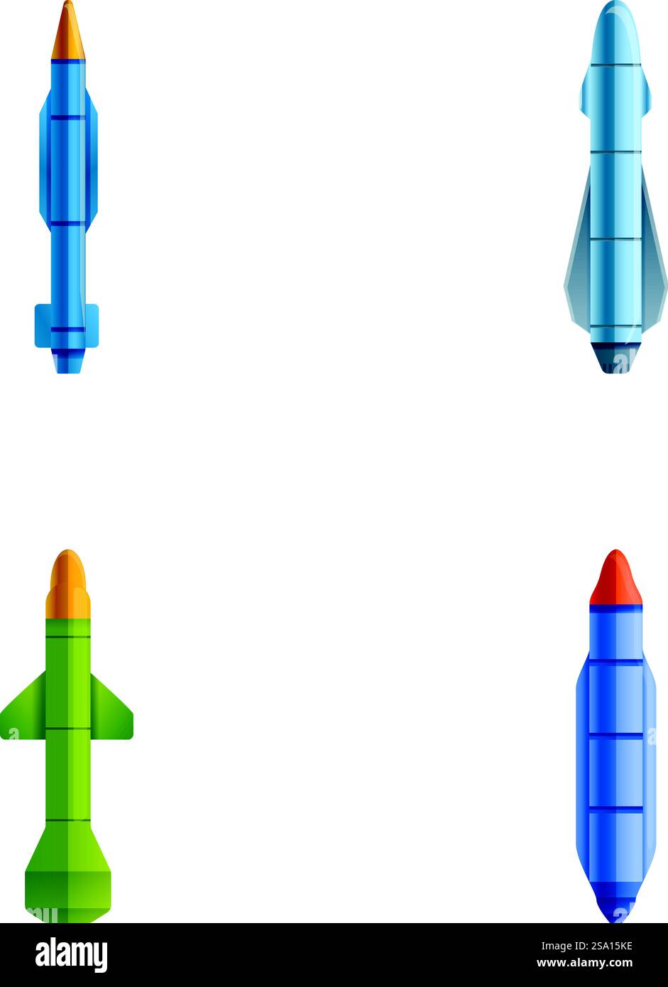 Combat rocket icons set cartoon vector. Military rocket weapon ...