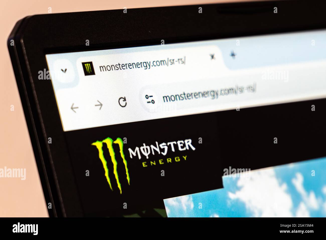 New York, USA - January 26, 2025: Monster Energy website displayed on a ...