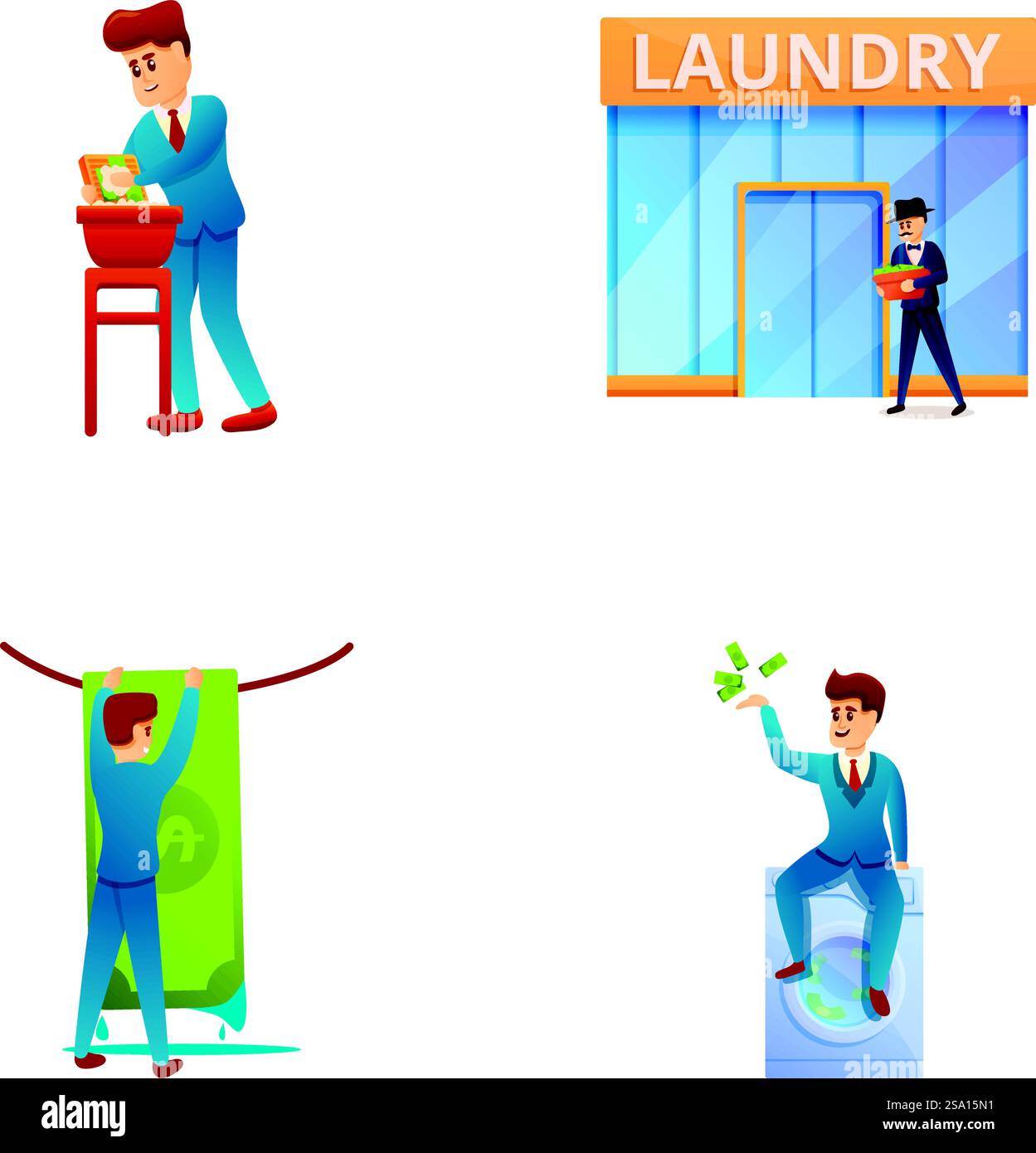 Financial crime icons set cartoon vector. Businessman doing money ...