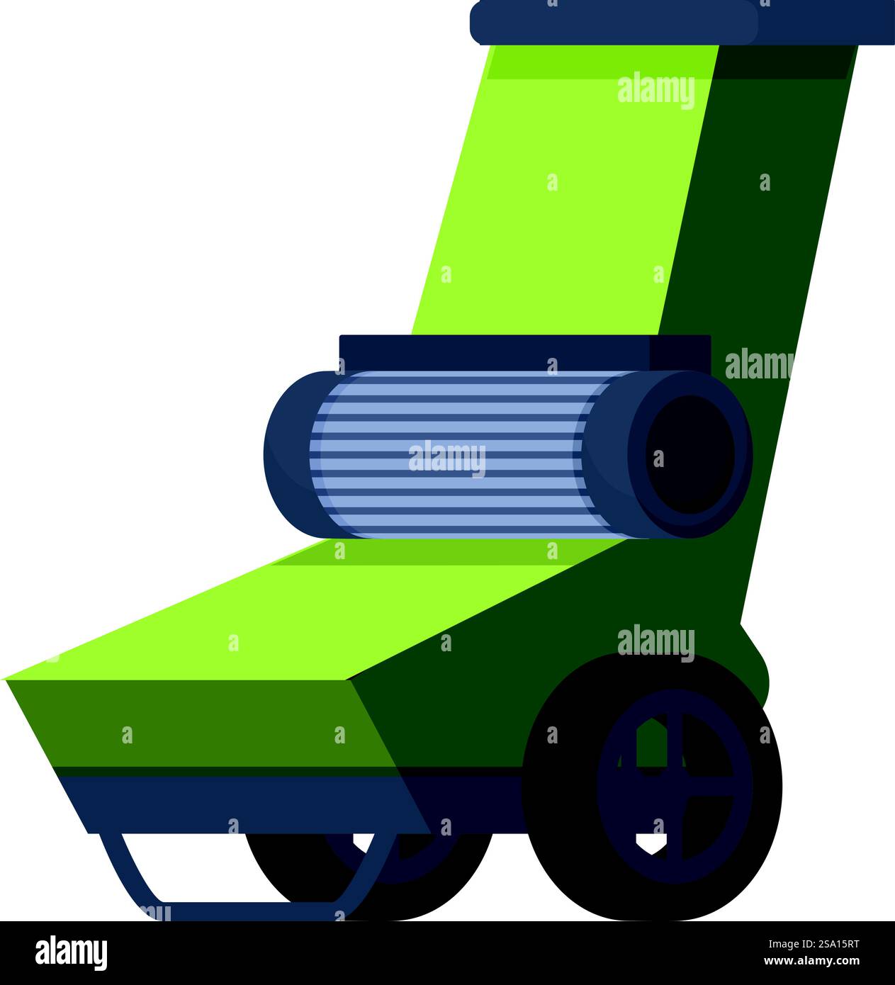 Green color shredder icon cartoon vector. Woodland labor. Work mower ...