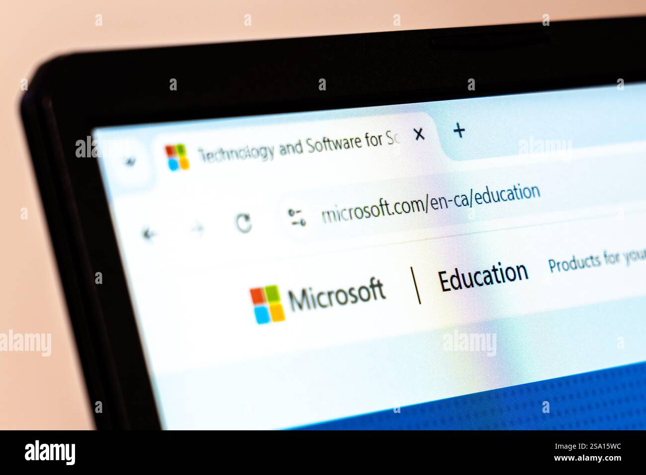 New York, USA - January 26, 2025: Microsoft Education website displayed ...