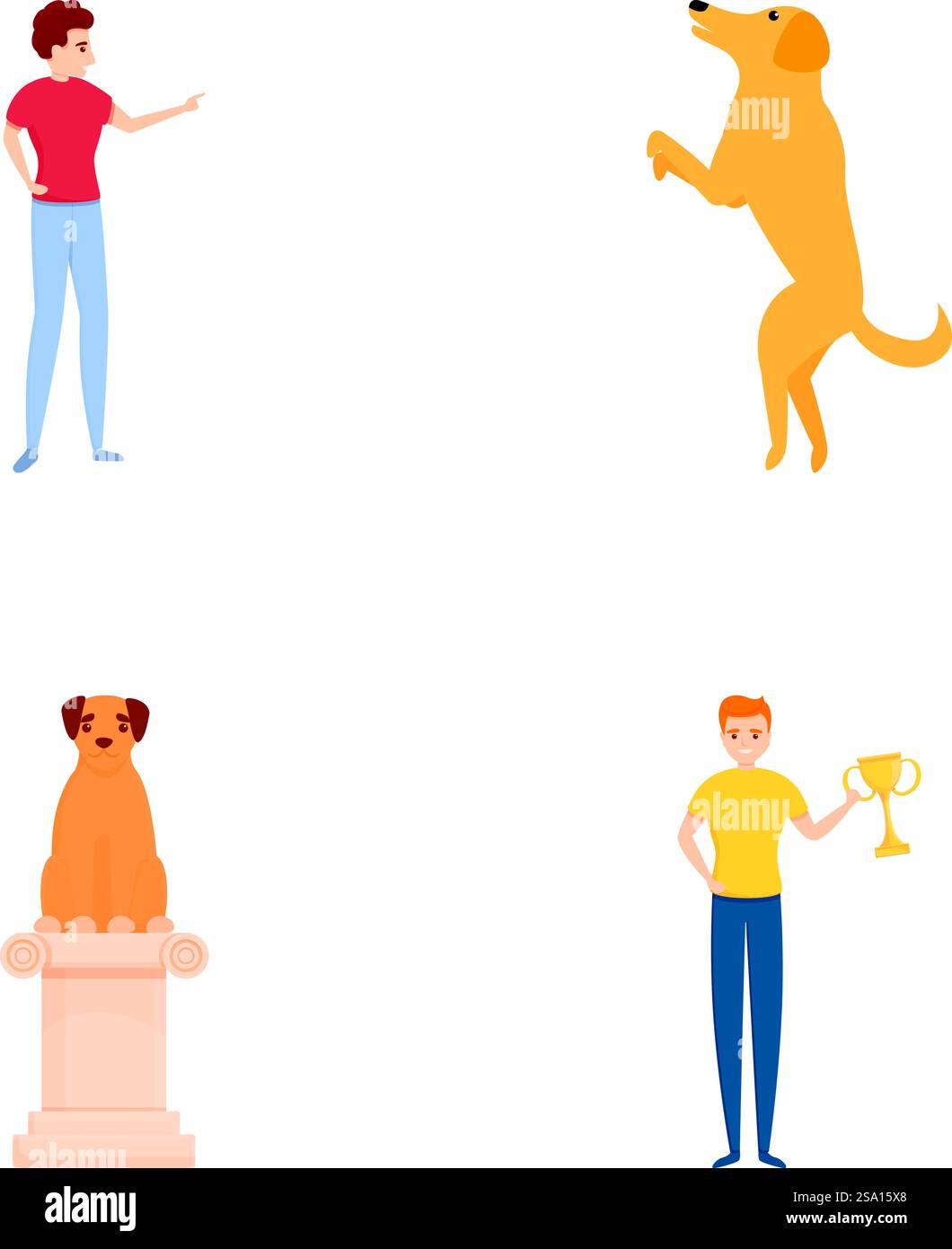 Male owner play dog Stock Vector Images - Alamy