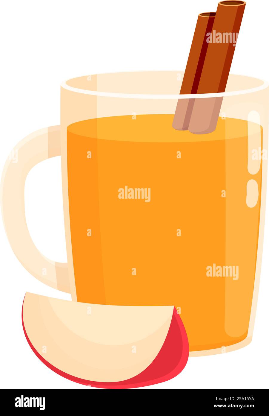 Apple cider cocktail icon cartoon vector. Glass food. Fruit drink ...