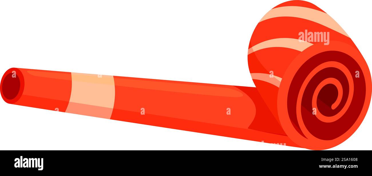 Gift party blower icon cartoon vector. Festival cone. Roll paper joy ...