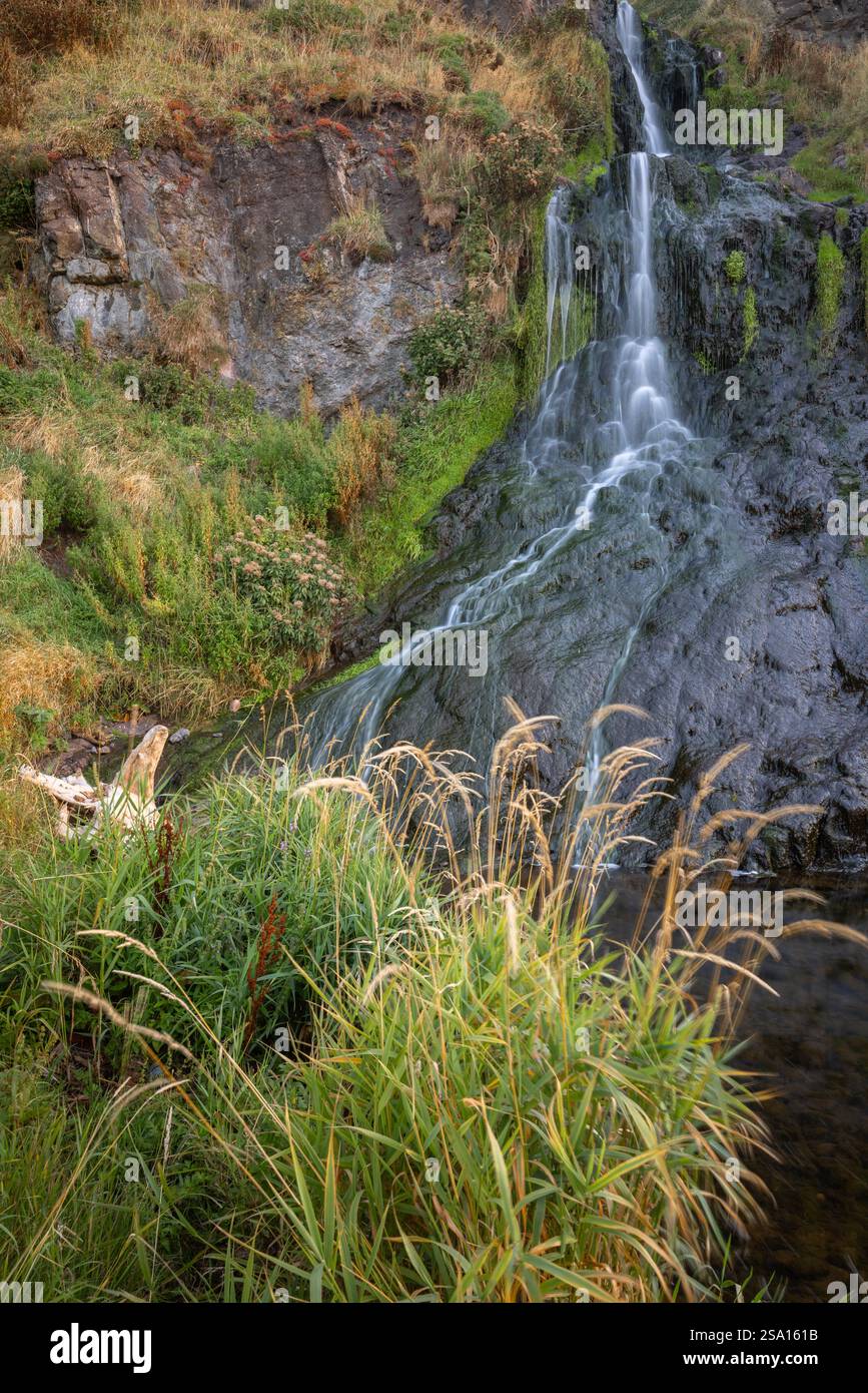 St Cyrus National Nature Reserve has a small waterfall that runs down ...